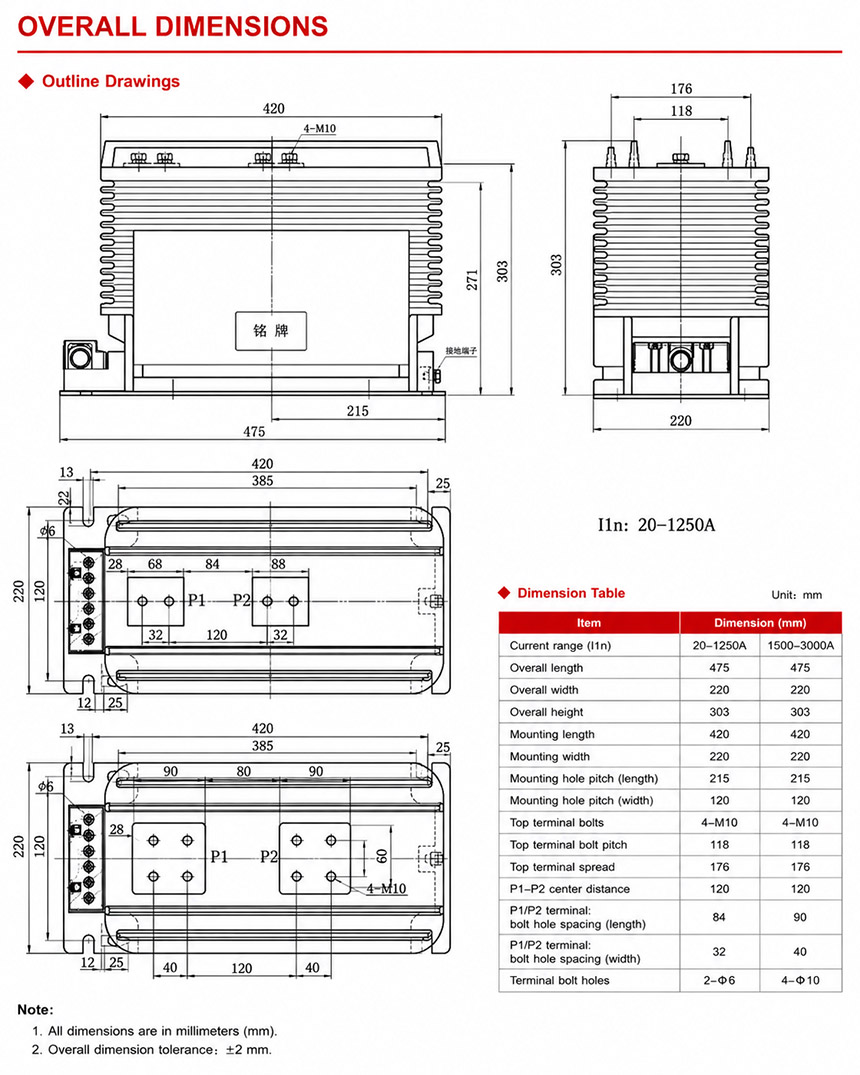 LZZB9-24/220b/4S エポキシ樹脂成形電流変成器｜20kV/22kV/24kV屋内用、4次巻線付き - Thomas Electric